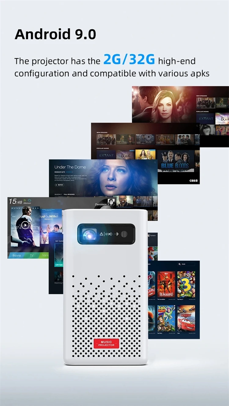 Volto Projector - 1080P Portable Projector Mobile Phone Touch Projector ...