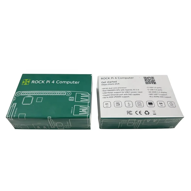 Rock Pi 4b 4gb Rockchip Rk3399 Arm Six Core Sbc/single Board Computer ...