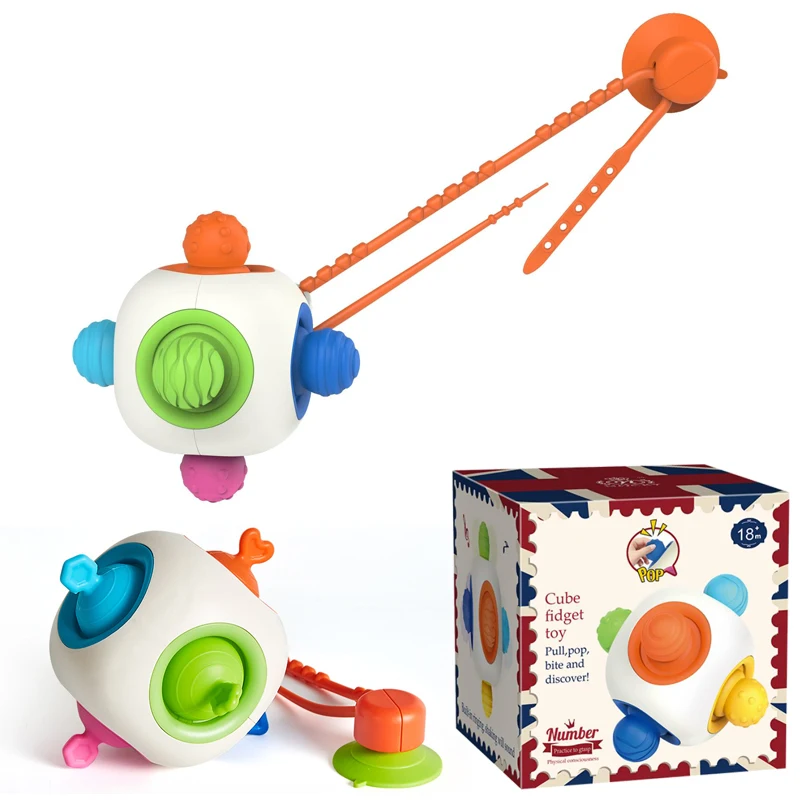 Baby Activities Busy Cube Rattle BPA Free Montessori Sensory Pop Fidget ...