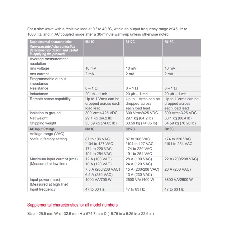 Keysight 6813c Ac Power Source/analyzer Ac Test Built-in Arbitrary ...