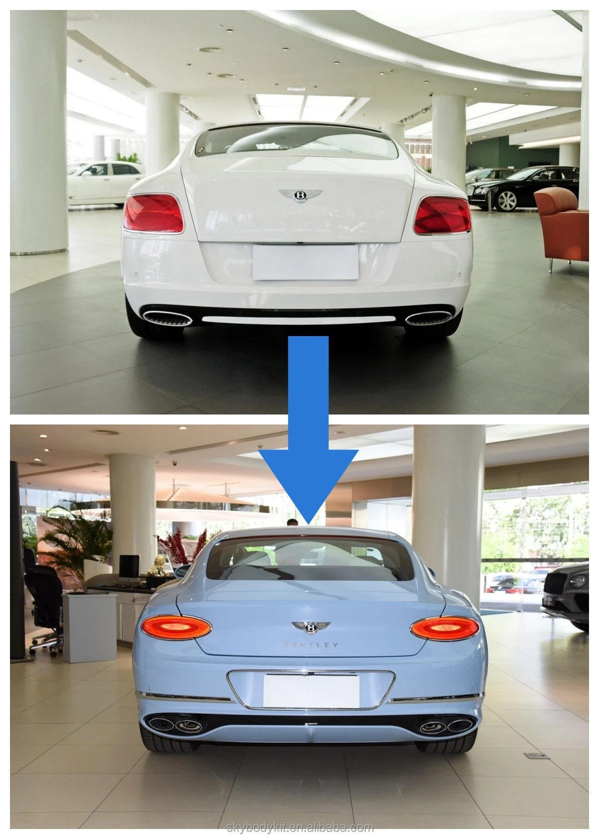 Old to New Bentley Continental GT Body Kit 04-17 Facelift | Front ...