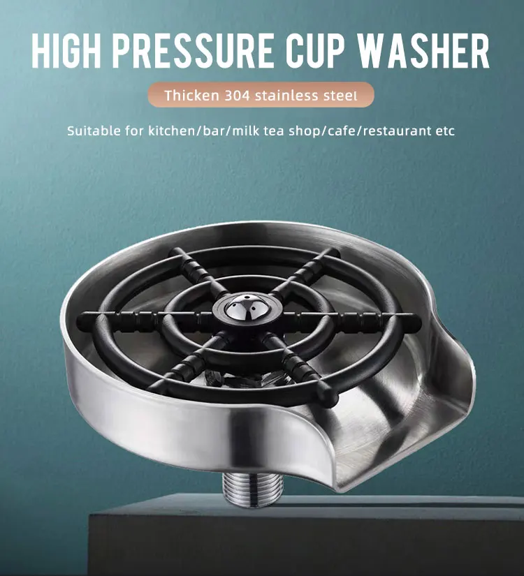 Plastic Stainless Steel Automatic Cup Washer Sink Glass Cup Washer Glass Rinser For Kitchen ...