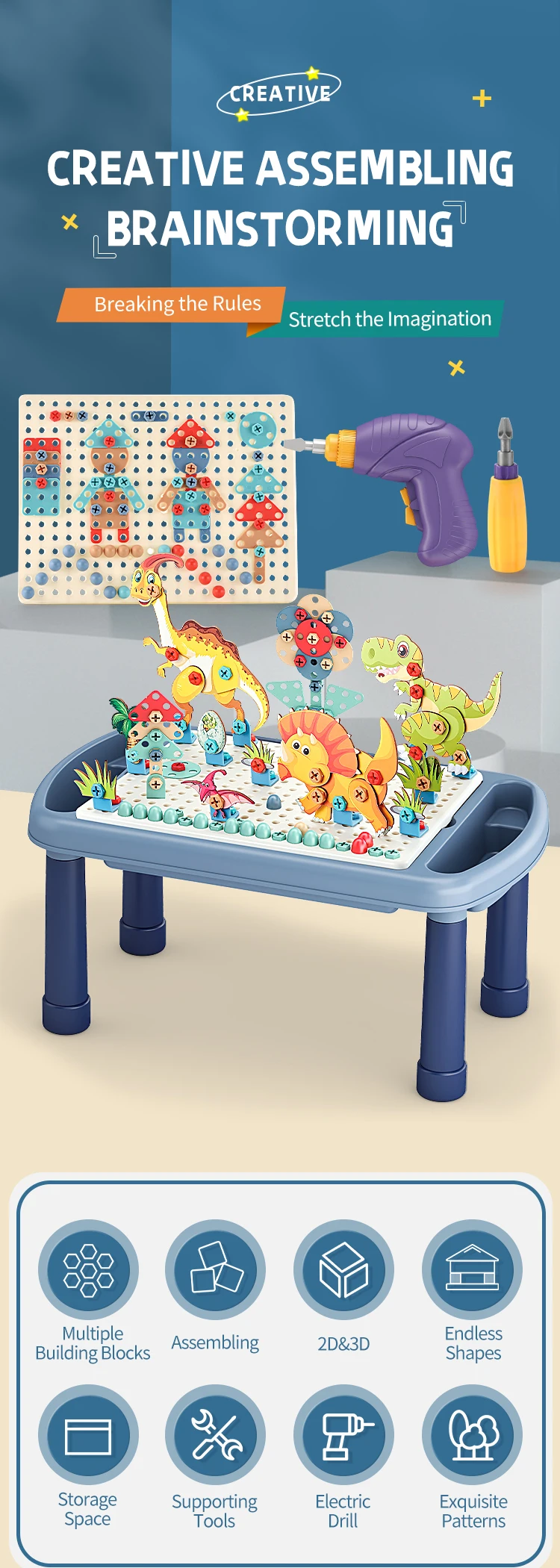 Diy Assembly Electric And Manual 2d & 3d Puzzle Tools Game Table Rich ...