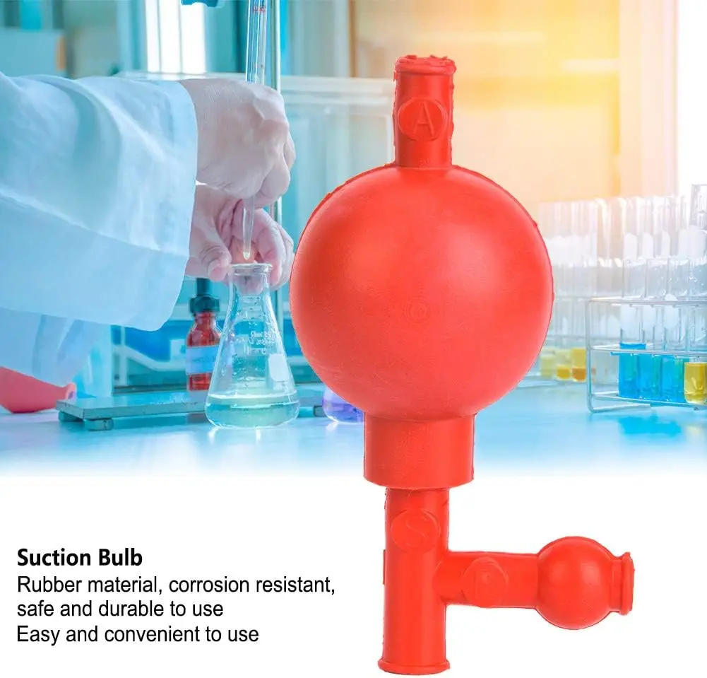 Laboratory Rubber Suction Bulb Pipette Bulb 3 Valves Quantitative ...