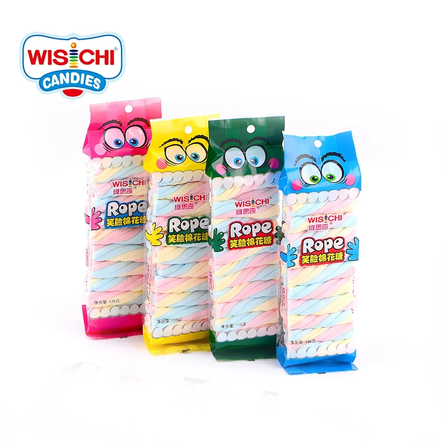 Free Sample 115g Yummy Rainbow Marshmallow Rope Colorful Floss Sugar ...