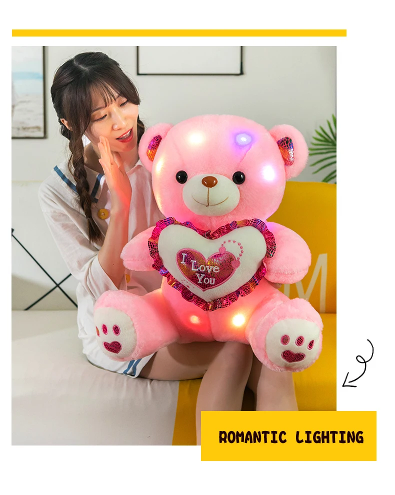 Light up LED Glow in the Dark Teddy Bear - Perfect Gift