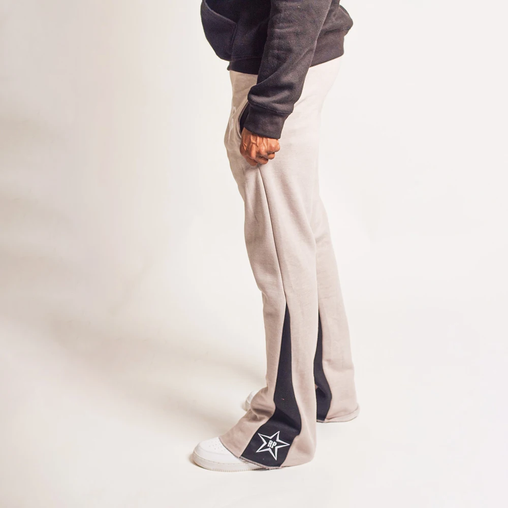 Custom Flared Sweatpants Cotton Screen Puff Printing Men Flair Track ...