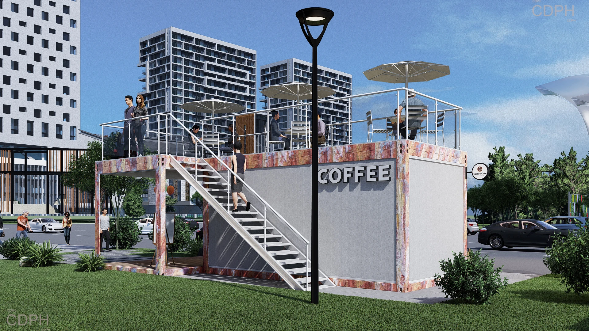Modular House Cafe Shop - Prefabricated Flat Pack Container