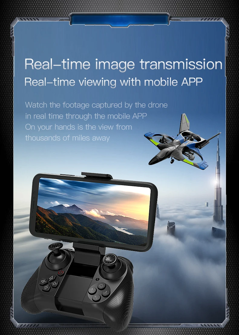 New V27 Rc Glider Remote Control Drones 4k Hd Camera Rc Airplane 6ch ...