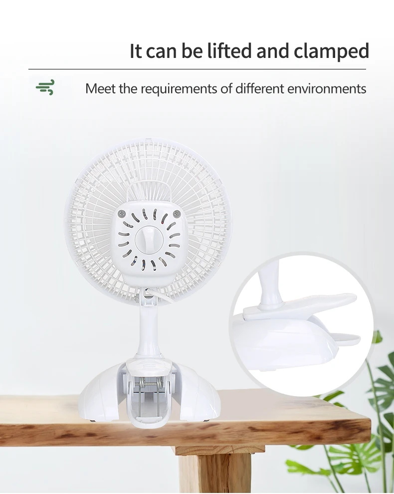 Home 6-inch Mini Electric Clamp Desktop Fan 2-in-1 Clip Small Fan ...