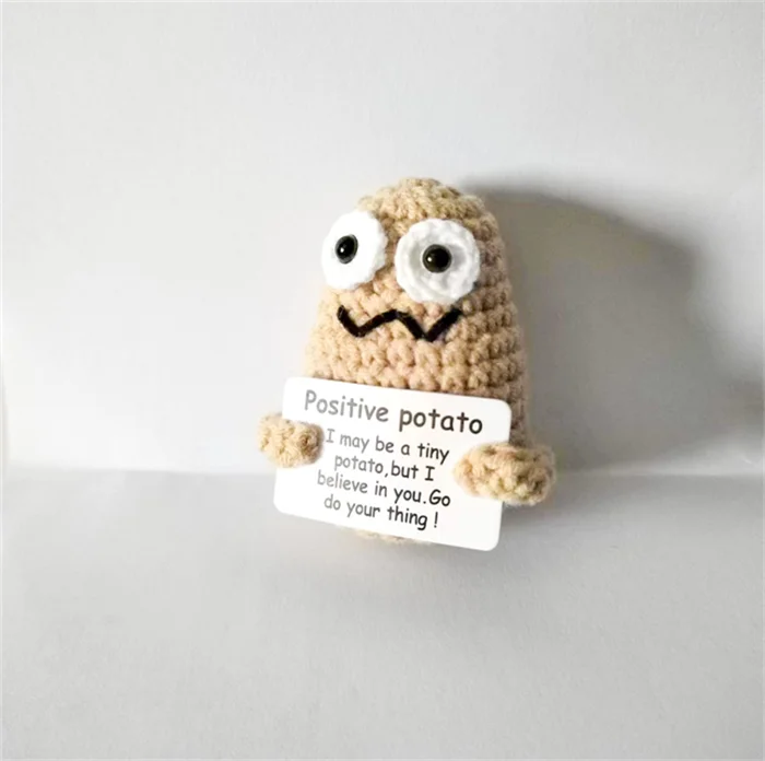 Mini Funny Positive Potato Cute Knitted Positive Potato Doll Positive ...