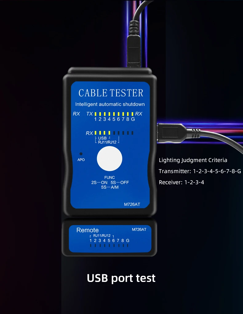 RJ45 RJ11 USB Telephone Line Tester M726AT – Reliable Network Cable ...