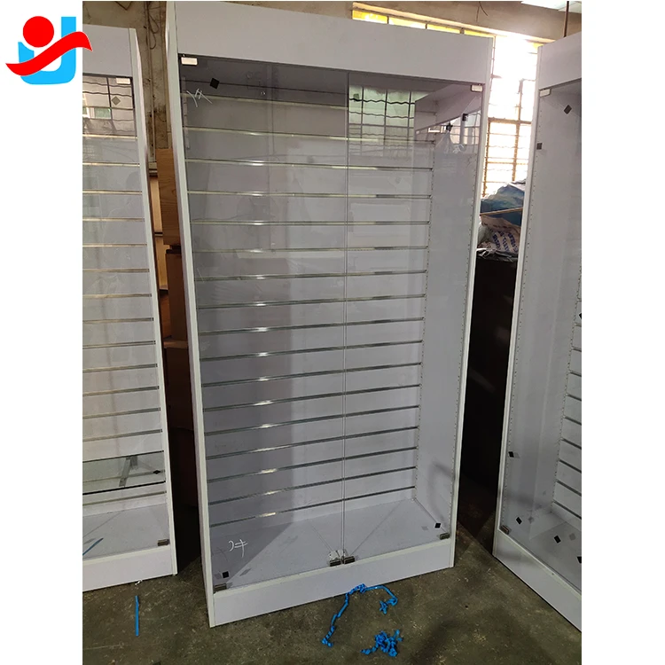 Customized Slat Wall Back Jewelry Store Display Cases