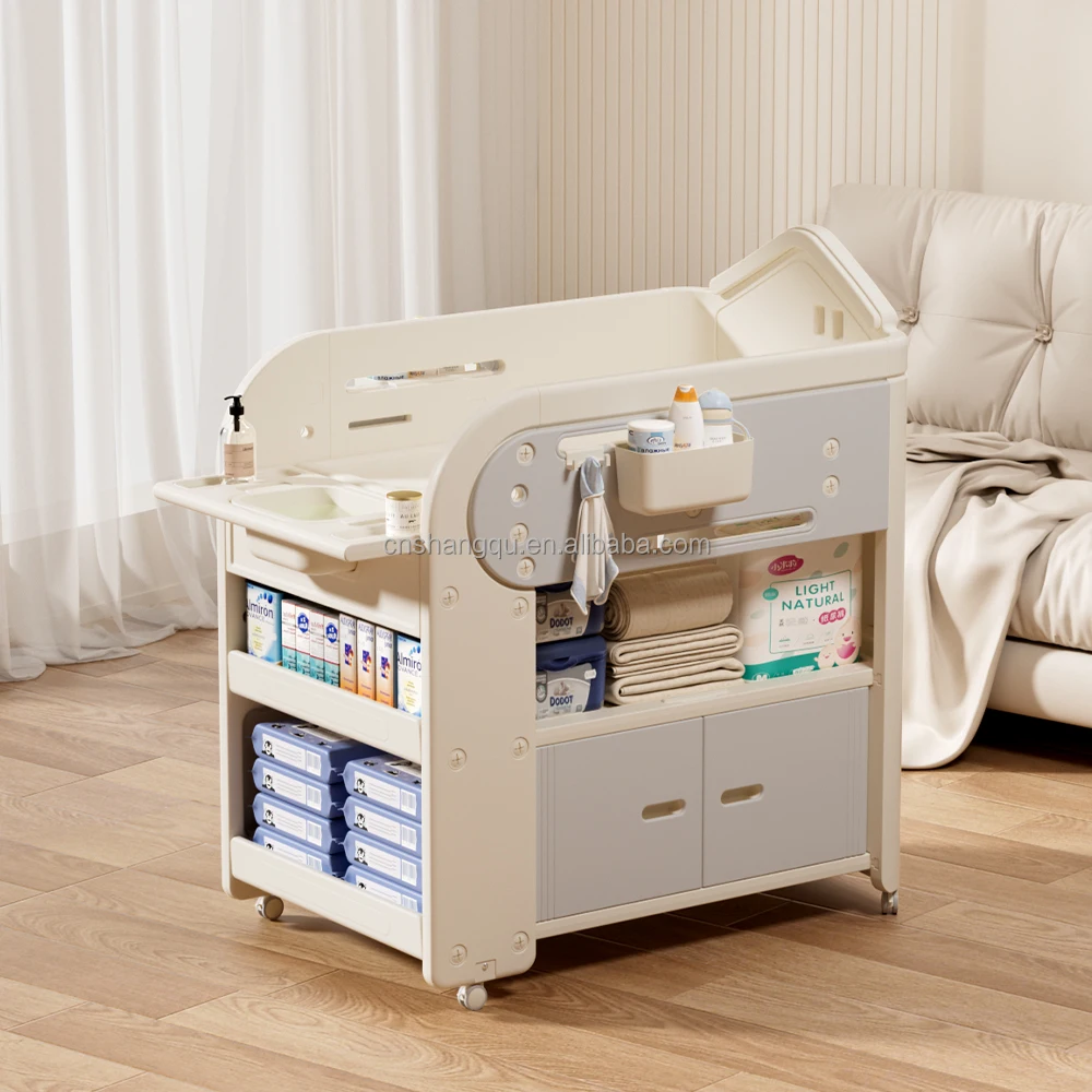 Kids Furniture Set With Wheels Infant Storage Box Diaper Organizer Baby ...