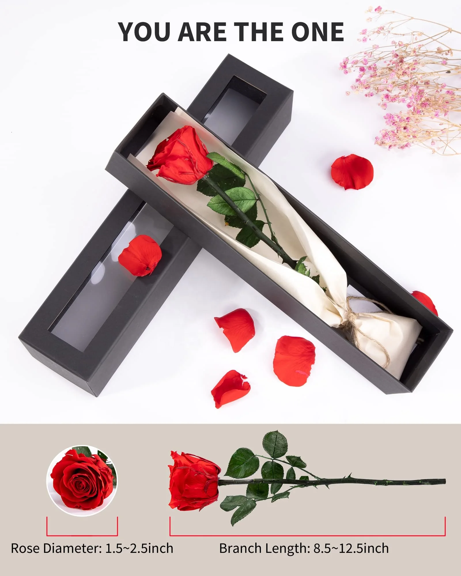Mothers Day Gift Immortal Flower Long Stem Konservierte Rosen Infinity ...