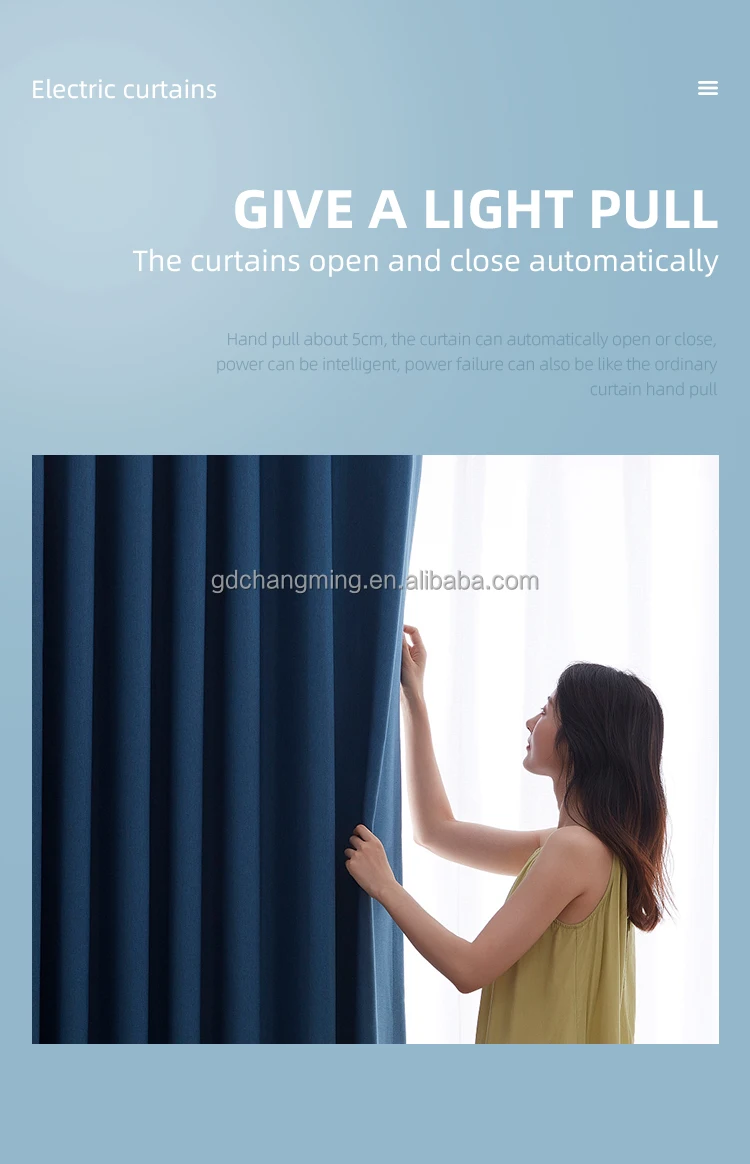 Automatic Motorized Curtains 5 Wire Smart Wifi Control for Offices ...