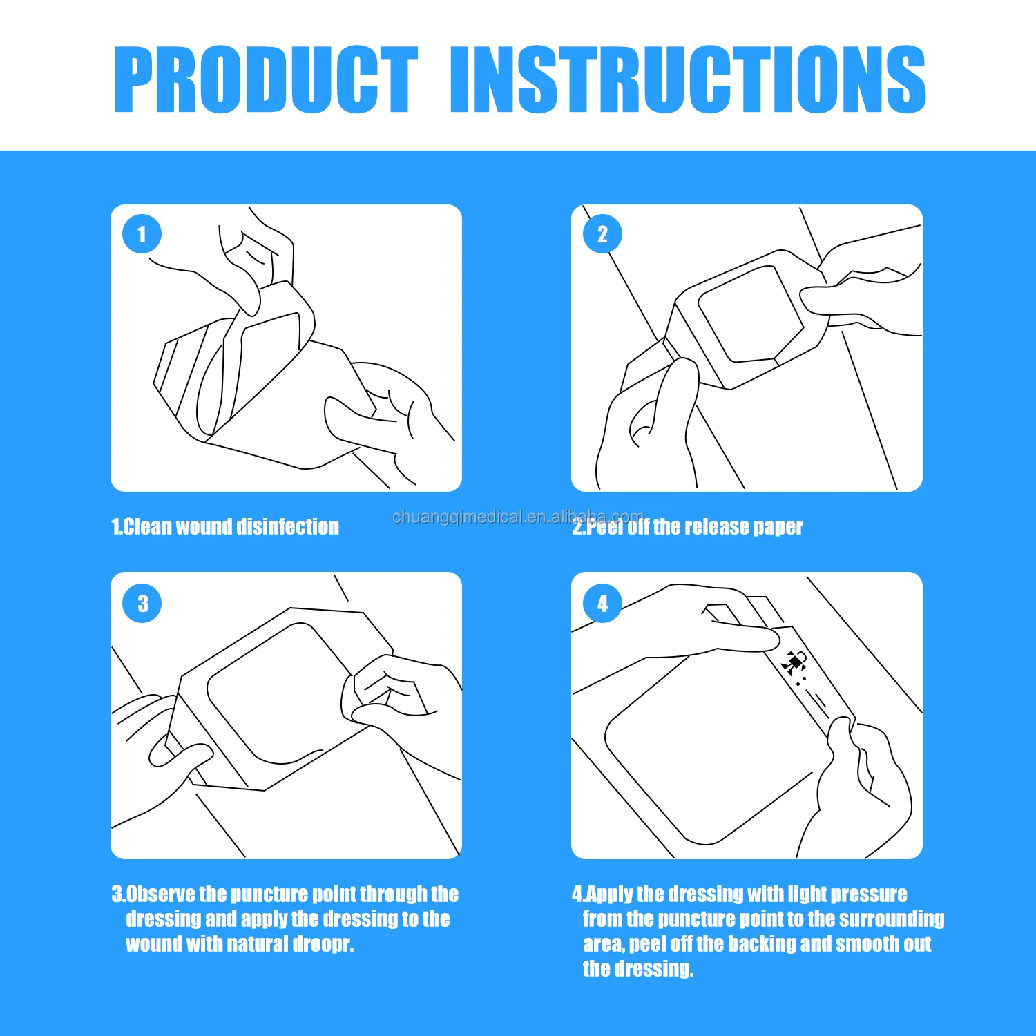 Medical Window-frame Pu Film Transparent Wound Dressing Medical Iv ...