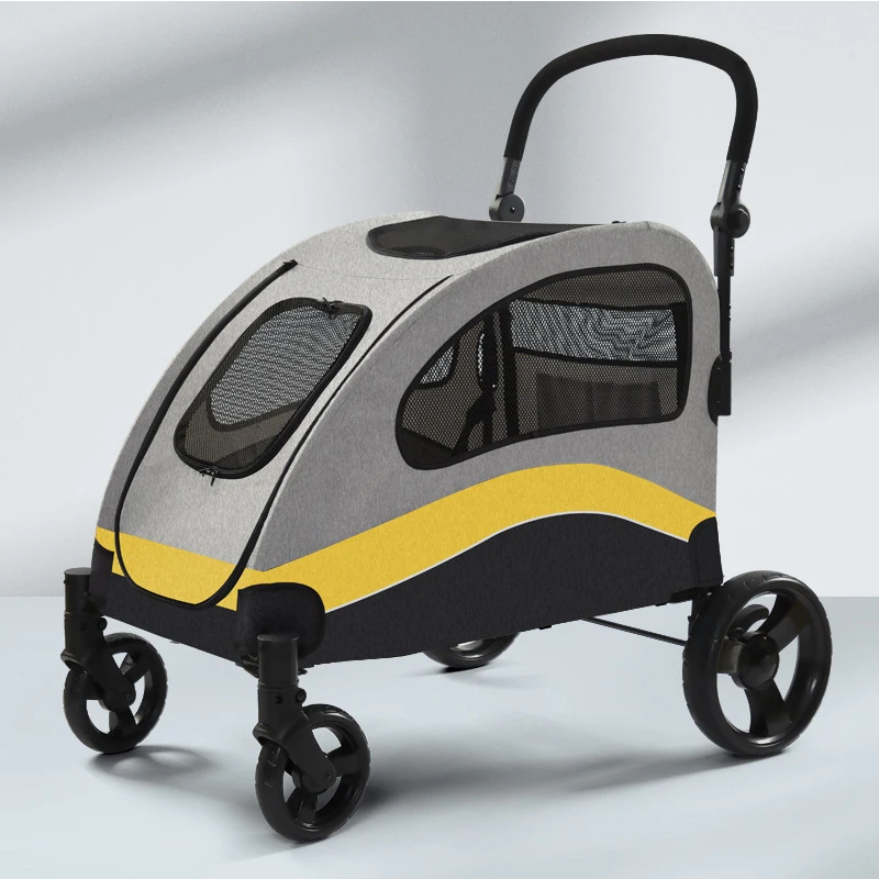 Large Dog Stroller Jogger Pet Stroller Breathable Animal Stroller With ...
