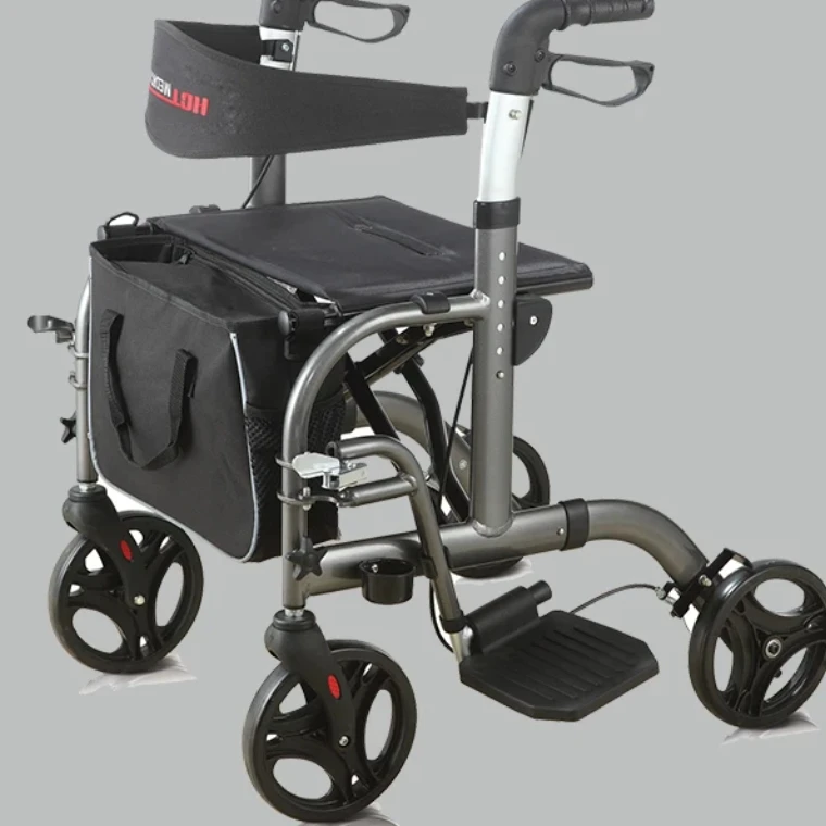 Stainless Steel Brake Pedal Medical Rollator Walker,Lightweight With ...