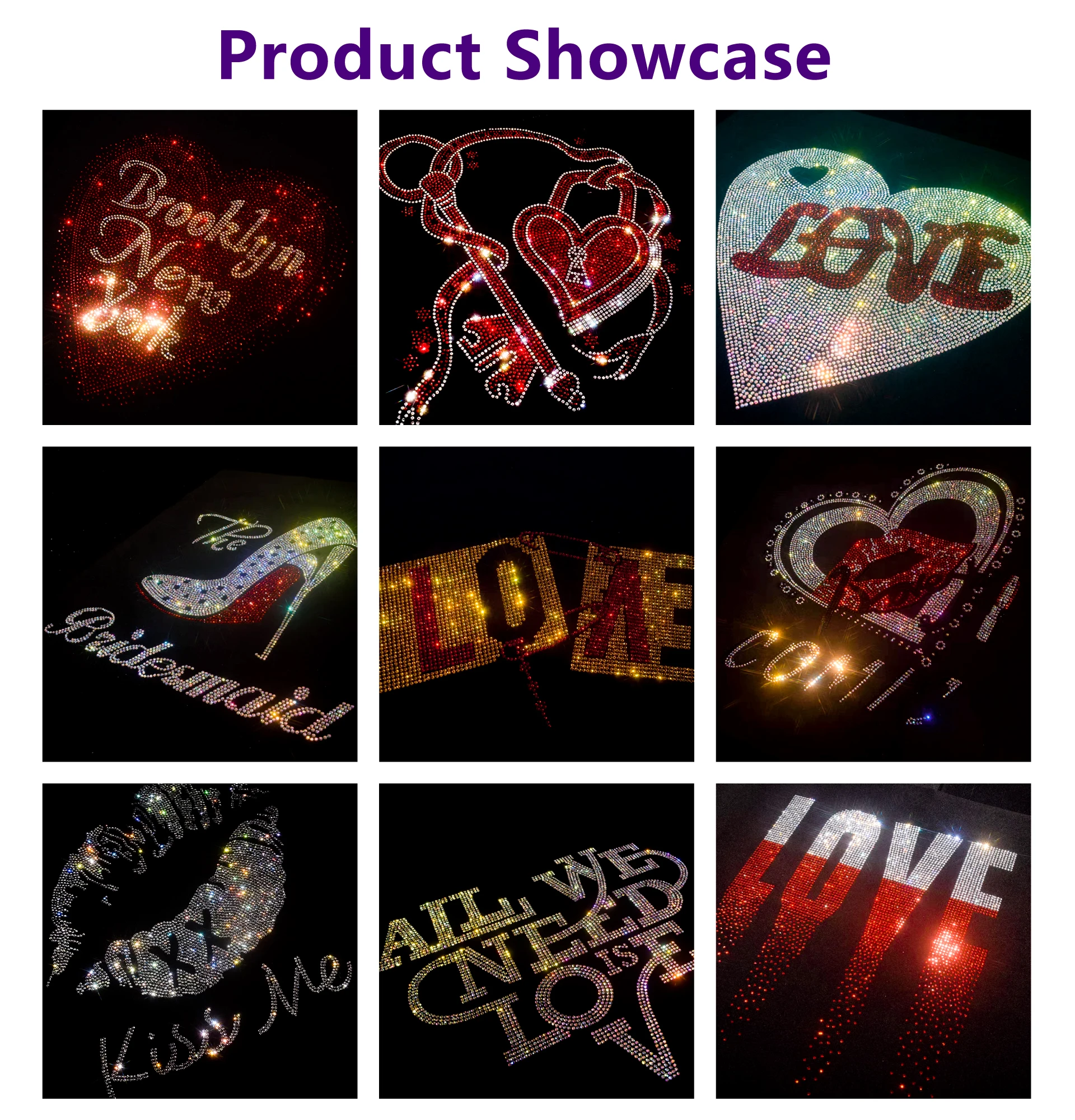 Hongcai Rhinestone Heat Transfer For T-shirt Hoodie Hot Fix Tape Roll ...