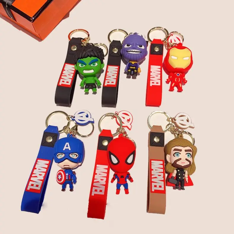 3d Doll Lovely Cartoon Marvel Thanos Captain America Keychain Backpack ...