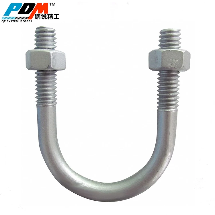 DIN Standard M8 Square U Bolt Galvanized Steel with Nuts