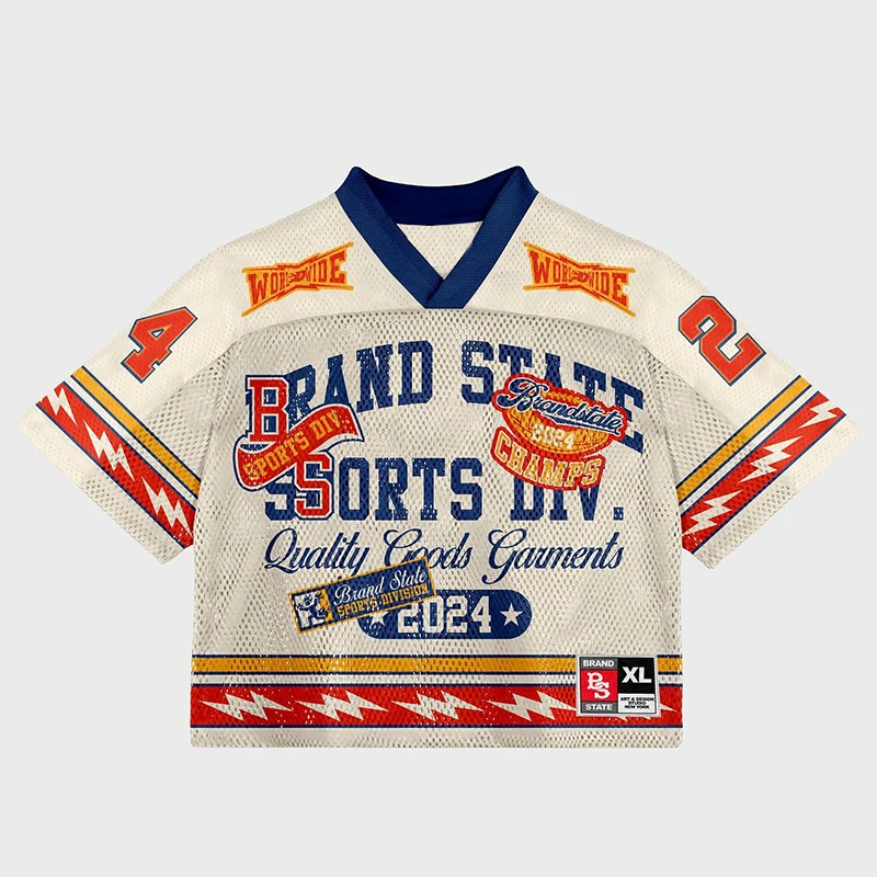 Custom Man Cropped Oversized Vintage Streetwear Sports Retro American ...