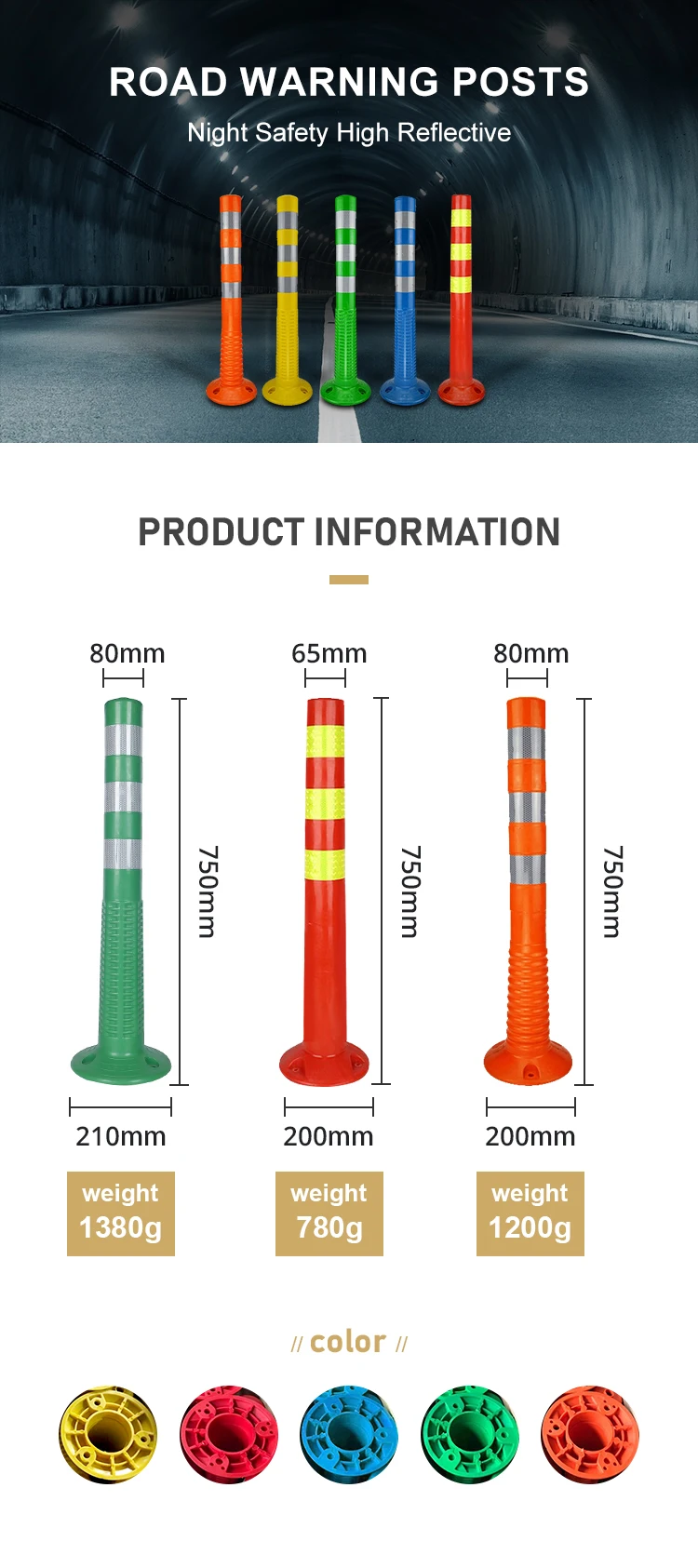 NOKIN Reflective Delineator Posts - Safe Roadway Markers