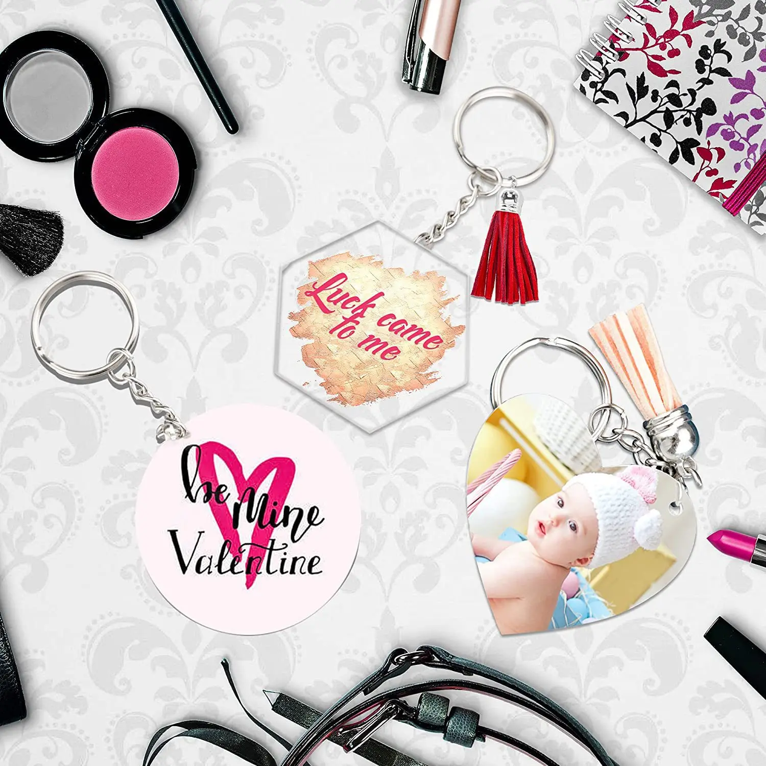 Acrylic Transparent Circle Key Chains Clear Round Acrylic Keychain ...