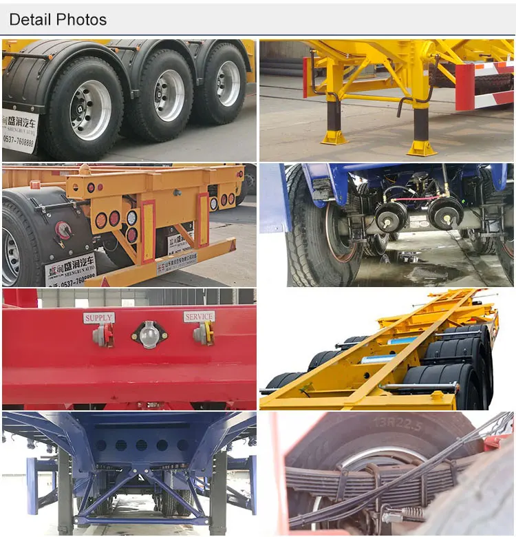 20feet 40ft Container Frame Skeleton Chassis Semi Trailer With ...