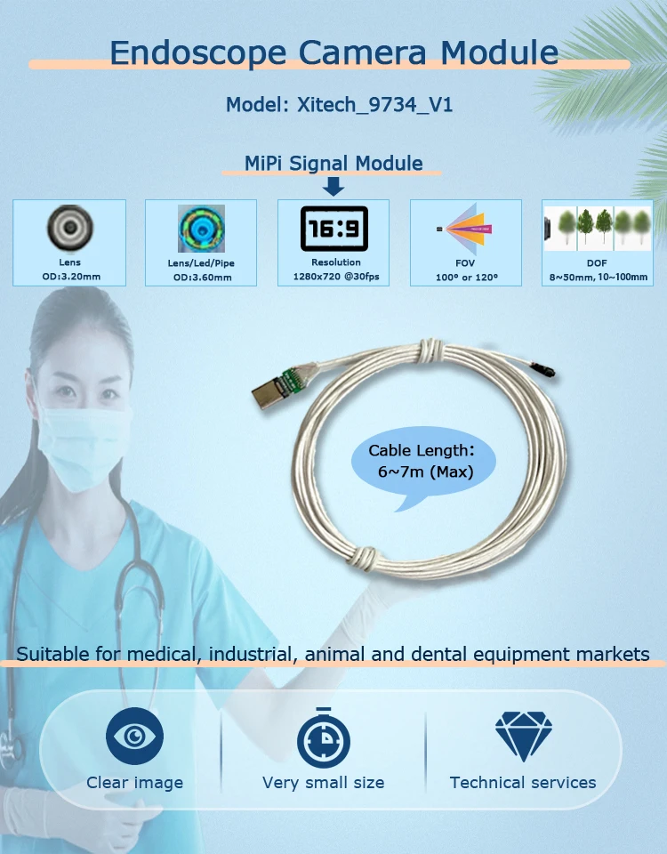 OV9734 Endoscope Camera Module - 720p for Medical & Industrial