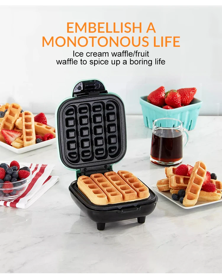 Sandwich Machine Breakfast Machine Square Mini Waffle Maker 2 Slice ...