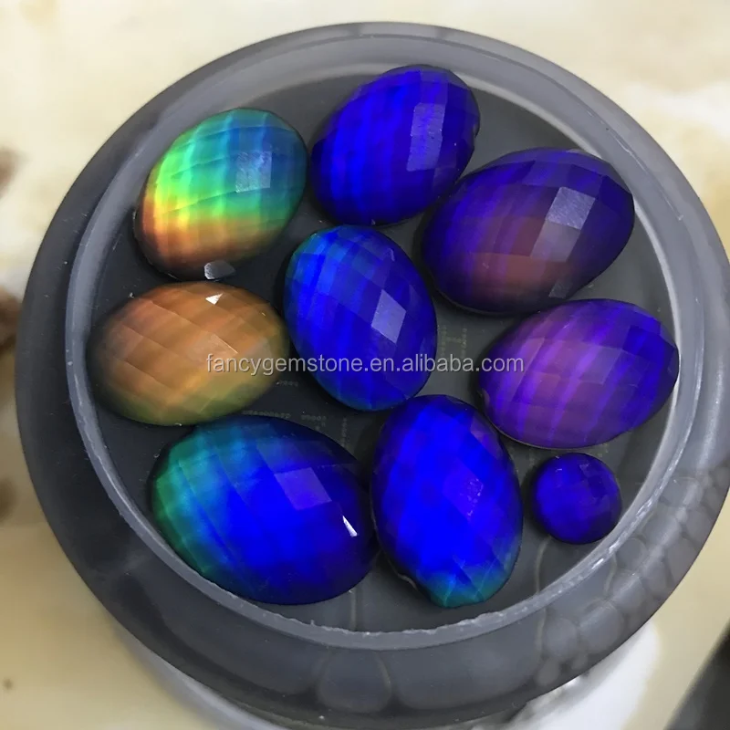 Color Change Glass Stone Pear Shape Loose Temperature Stones for ...
