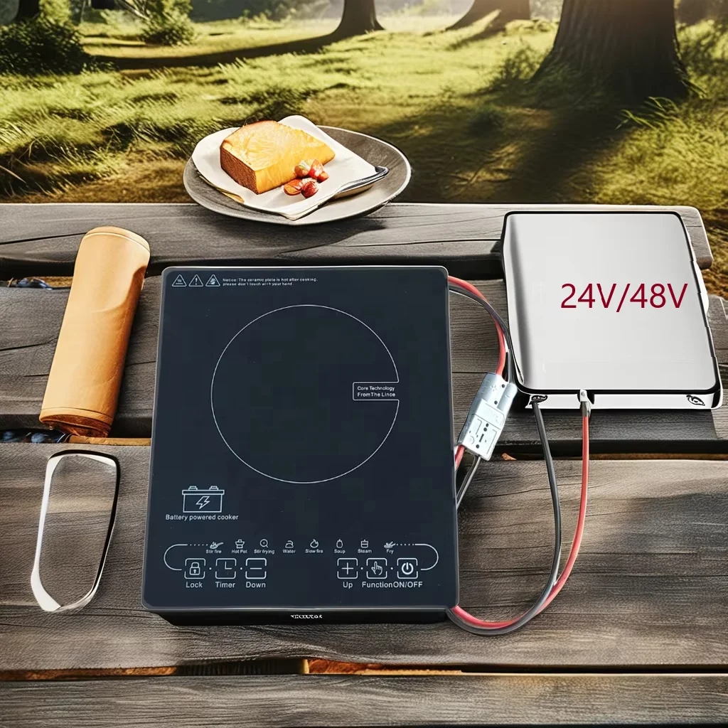 24V/48V DC Portable Induction Cooker for RV, Car, and Outdoor Use ...