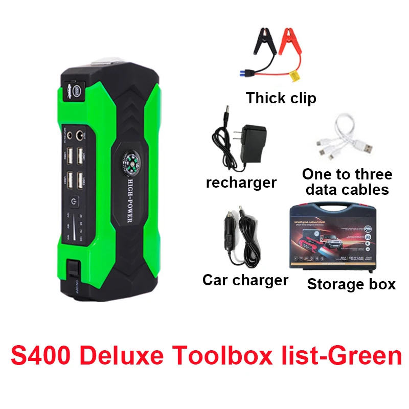 400a-600a High Power Car Battery Jump Starter Pack Portable Power Bank ...
