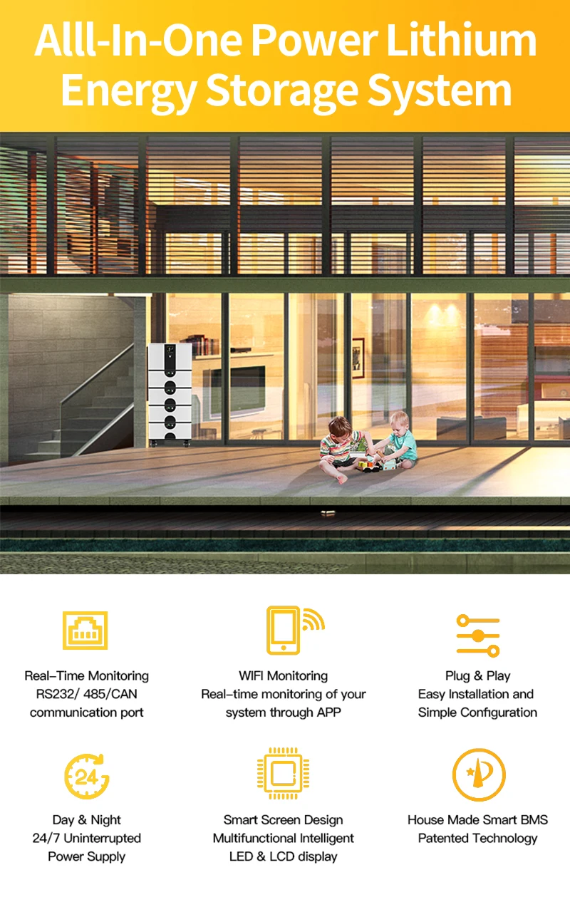 Stackable Modular Solar Energy Storage System Battery With Smart Bms ...
