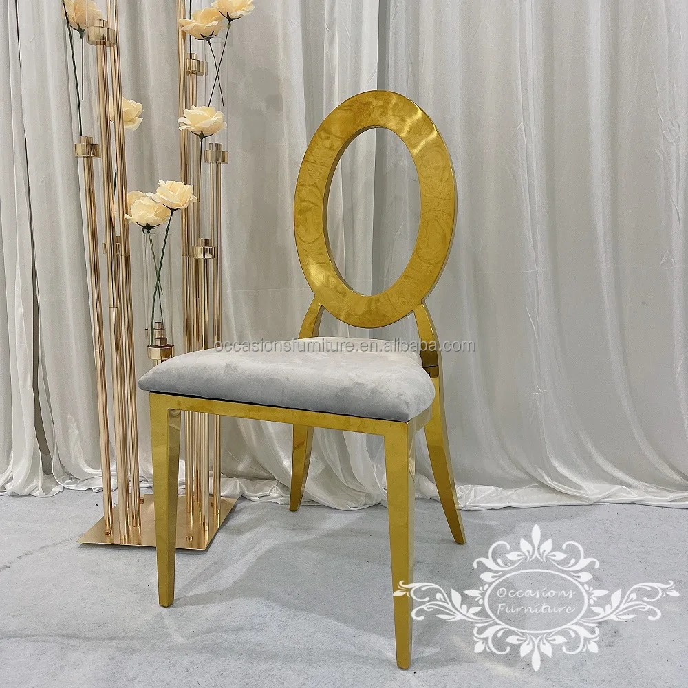 Golden Ring Back Chair - Durable Stainless Steel Wedding Chairs
