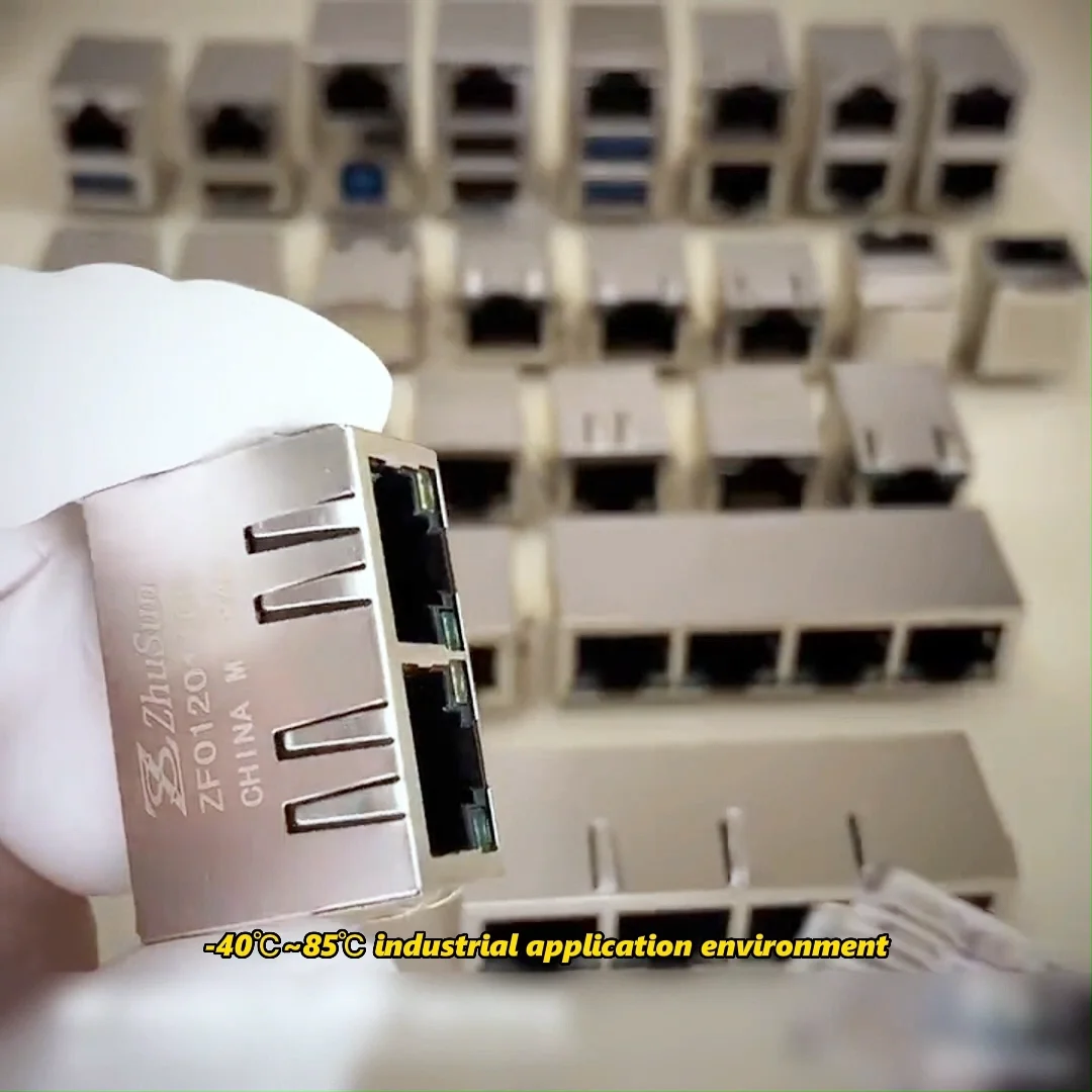 Rtb-zz-0007带leds 100 Base-t磁性1x2端口rj45连接器 - Buy Rj45连接器1x2,Ude 8 6 4 2端口rj45连接器价格侧入双层双端口与磁体2.5g ...