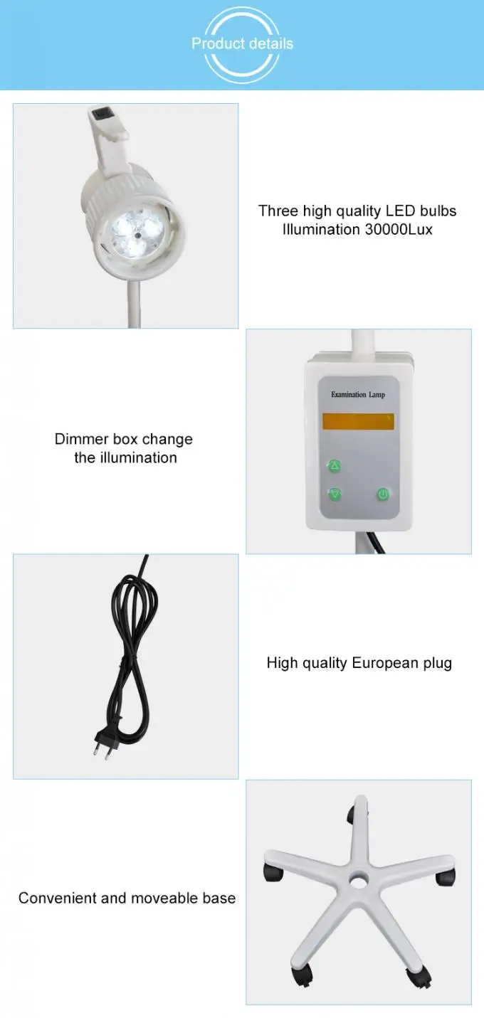 Brightness Adjustable 9W LED Examination Lights for Medical