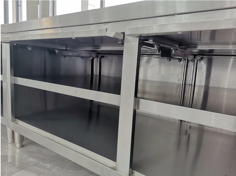 Double Layer Worktable Workbench With Drawer Stainless Steel Kitchen ...