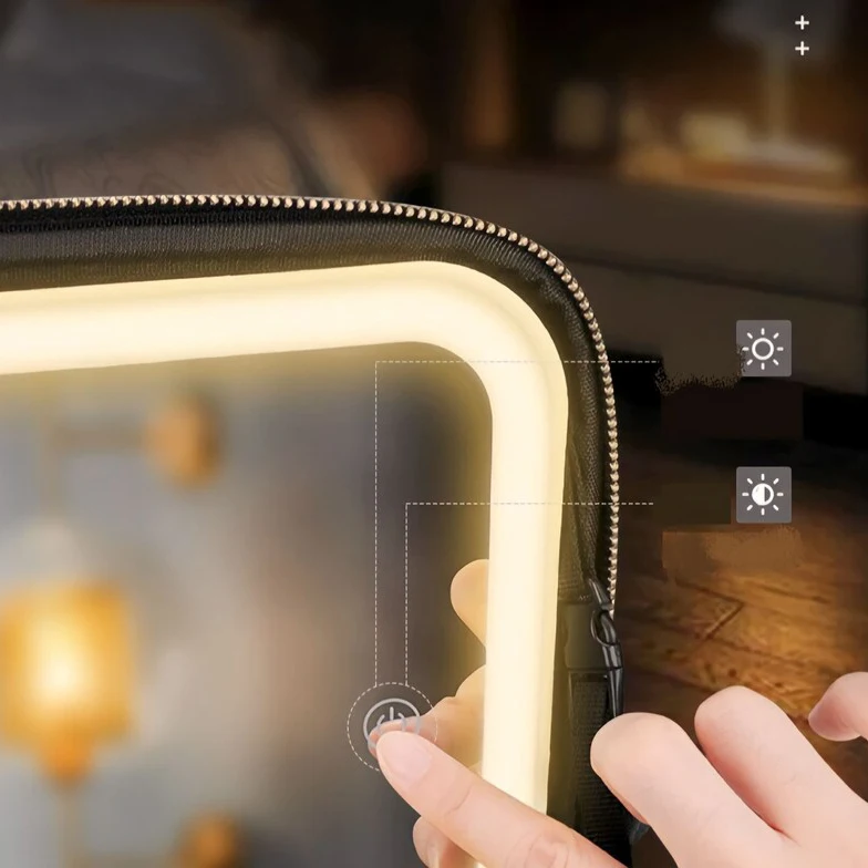 Custom Logo Women Portable Travel Led Make Up Train Case Makeup Bag ...