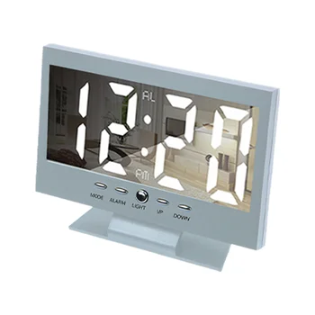 Large Digital Led Alarm Clock Smart Alarm Clock With Color Mirror ...
