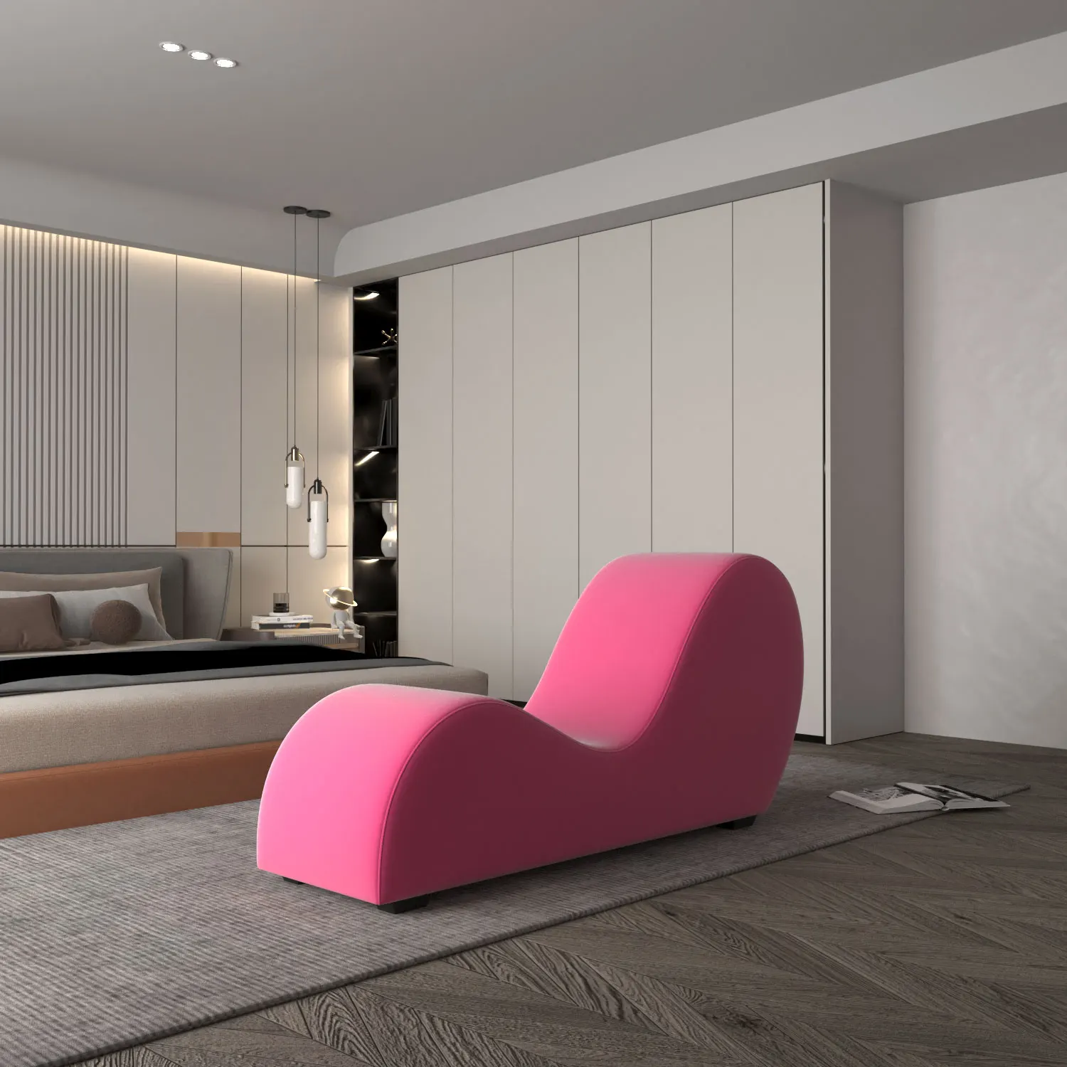 2023 Hot Selling PU Leather S Shape Sex Yoga Chair for Couple