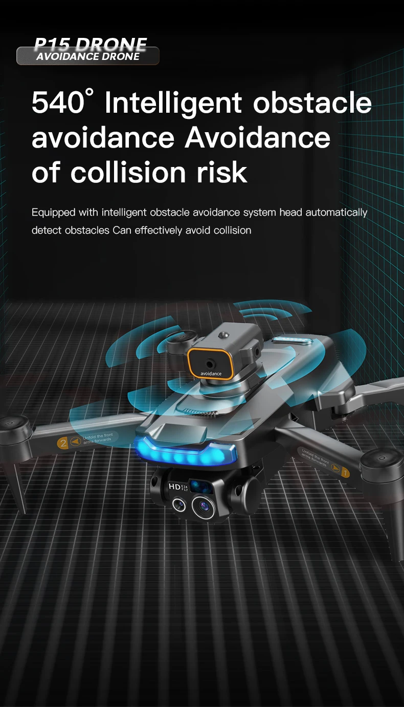 TAYA P15 Drone Dual Camera Quadcopter Drone ABS Material LED Lights ...