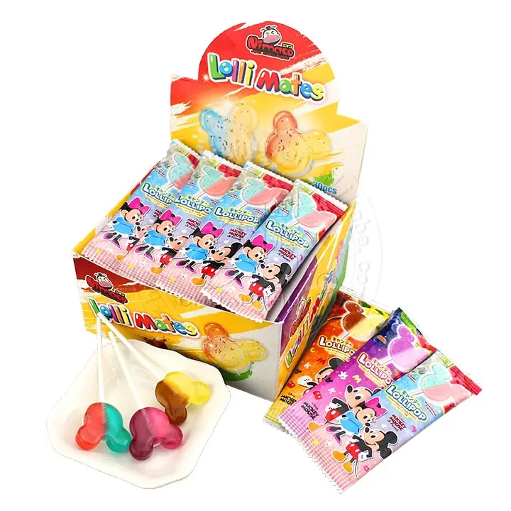 2 in 1 Double Flavors Double Colors Mickey Lollipop Candy