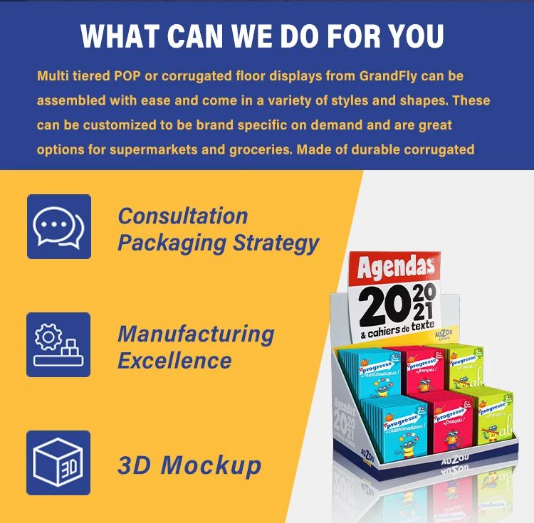 Custom Cardboard Gravity Feed Display Box for Supermarket Retail