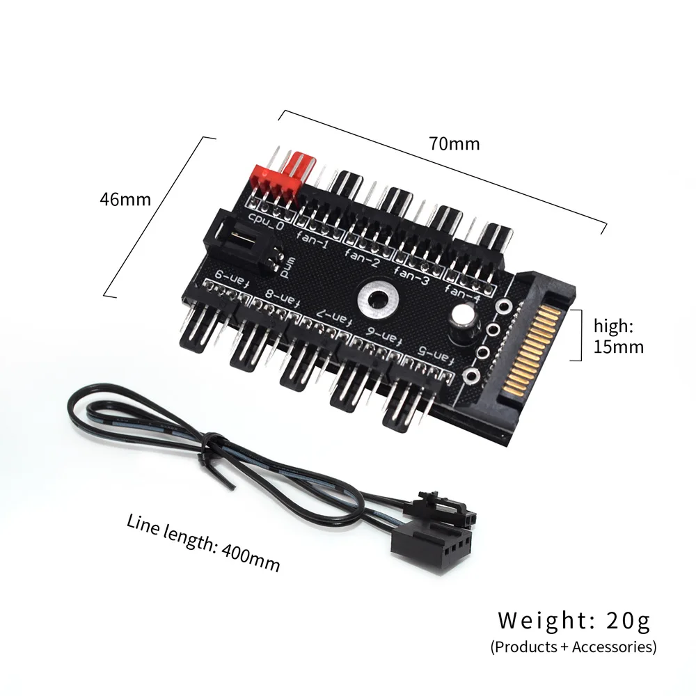 Bingju Computer Pwm Fan Synchronization 10 Bit Hub Ide Sata Independent ...