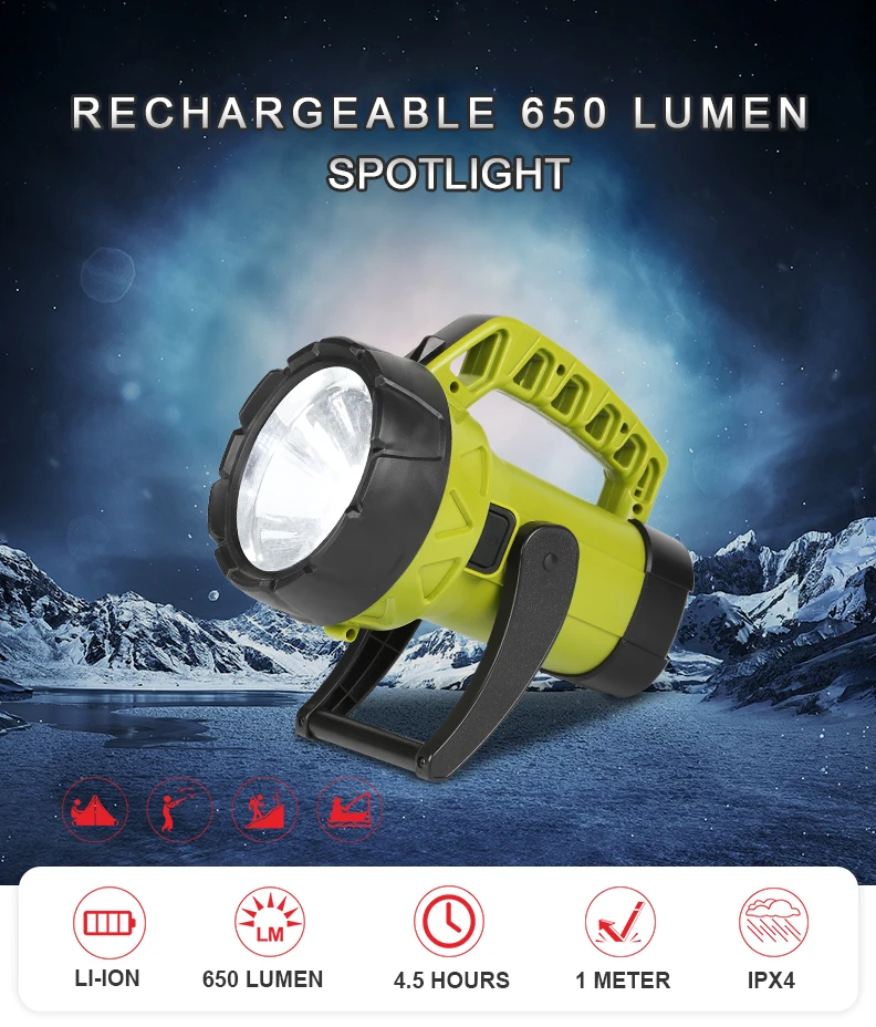 Outdoor Rechargeable Handheld Spotlight - Hunting & Searchlight