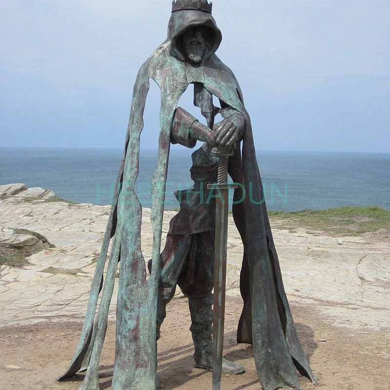 Outdoor Decoration Abstract Metal Life Size Famous Bronze King Arthur ...
