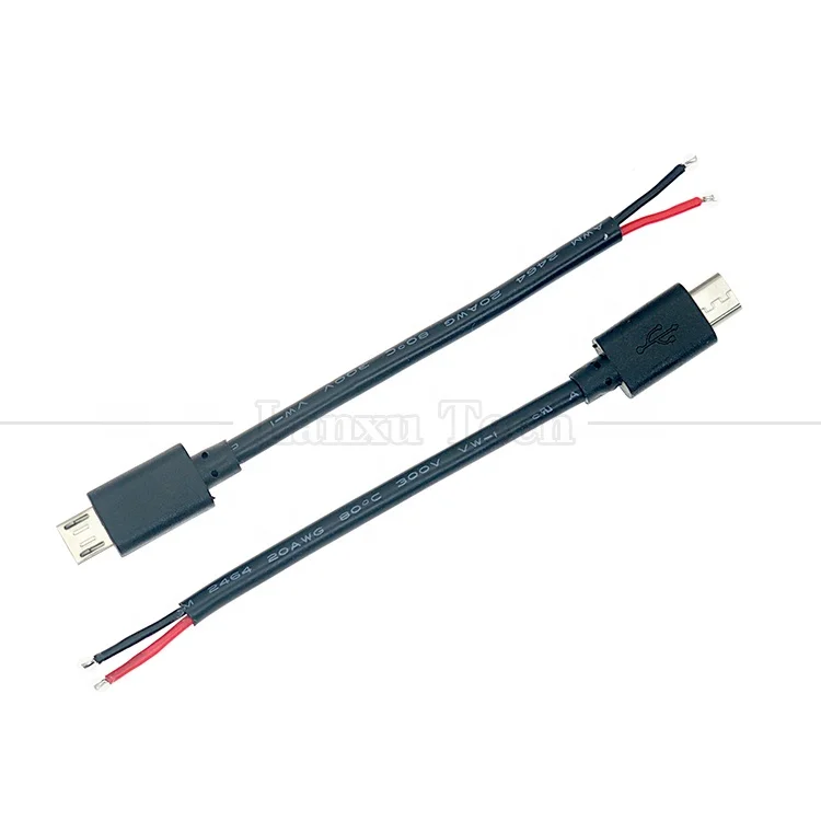 Heavy Current 20AWG 5A Bare Wires Micro USB Pigtail Cable